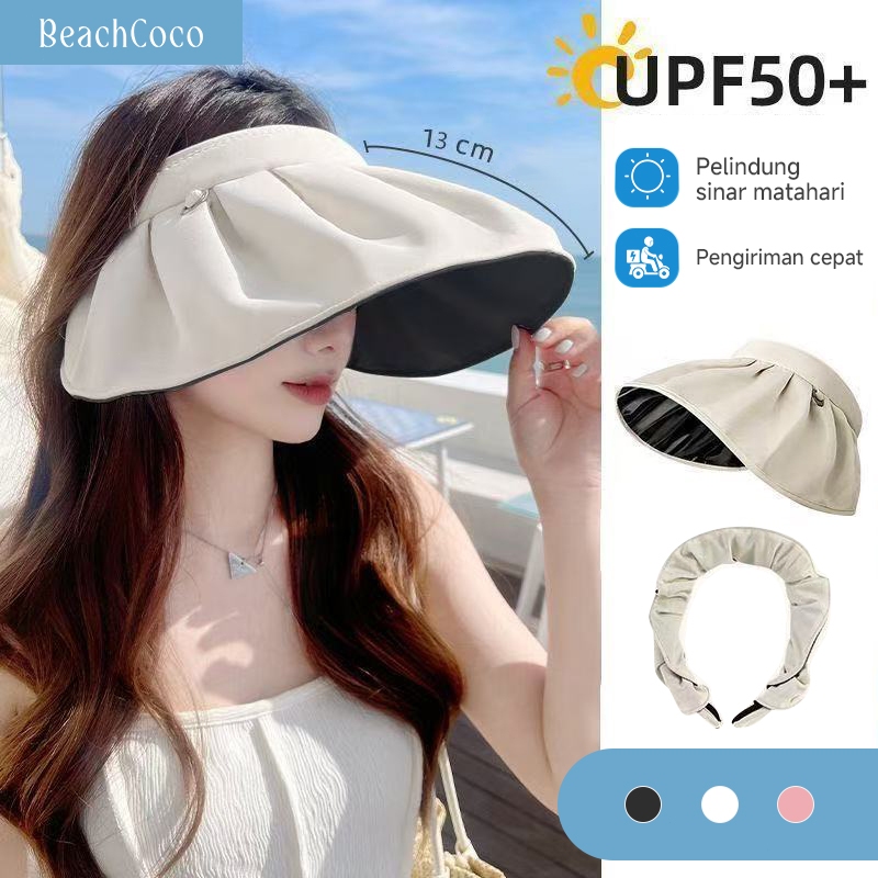 Jual BeachCoco Topi Visor Lipat Anti UVBisa Jadi Bando Cantik Stvle ...