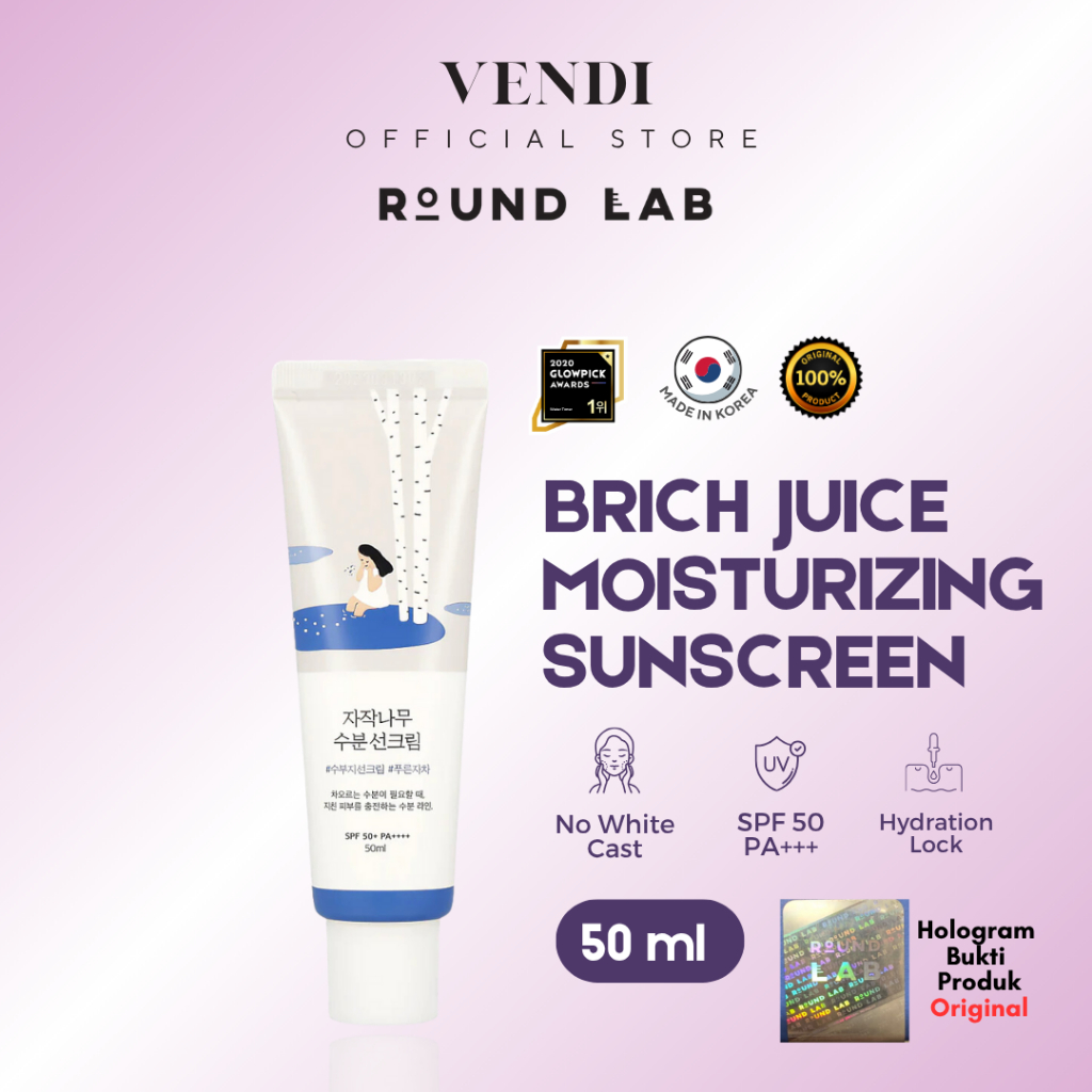 Jual [100% ORIGINAL] ROUND LAB Birch Juice Moisturizing Sunscreen 50ml ...