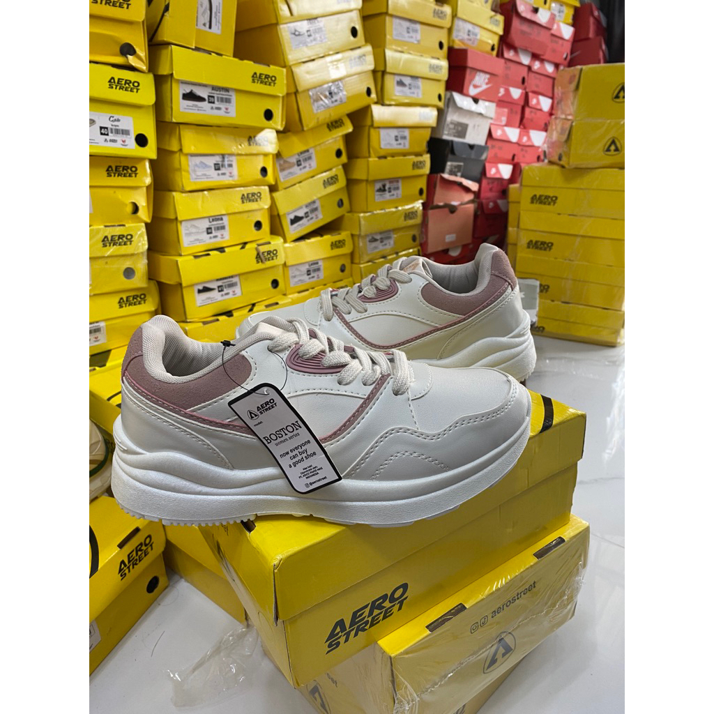 Jual SEPATU AEROSTREET BOSTON MERAH MUDA PASTEL | Shopee Indonesia