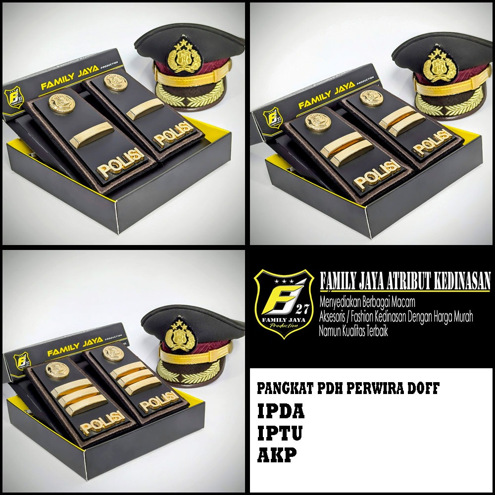 Jual Pangkat PDH Perwira Dasar Acrylic Doff IPDA/ IPTU/ AKP - Pangkat ...