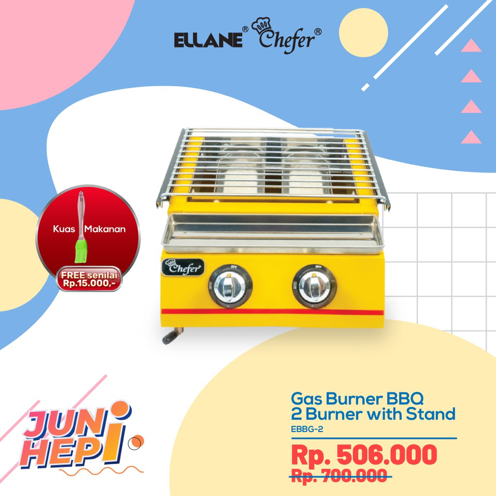 Jual Chefer BBQ gas griller with 2 burners panggangan | Shopee Indonesia