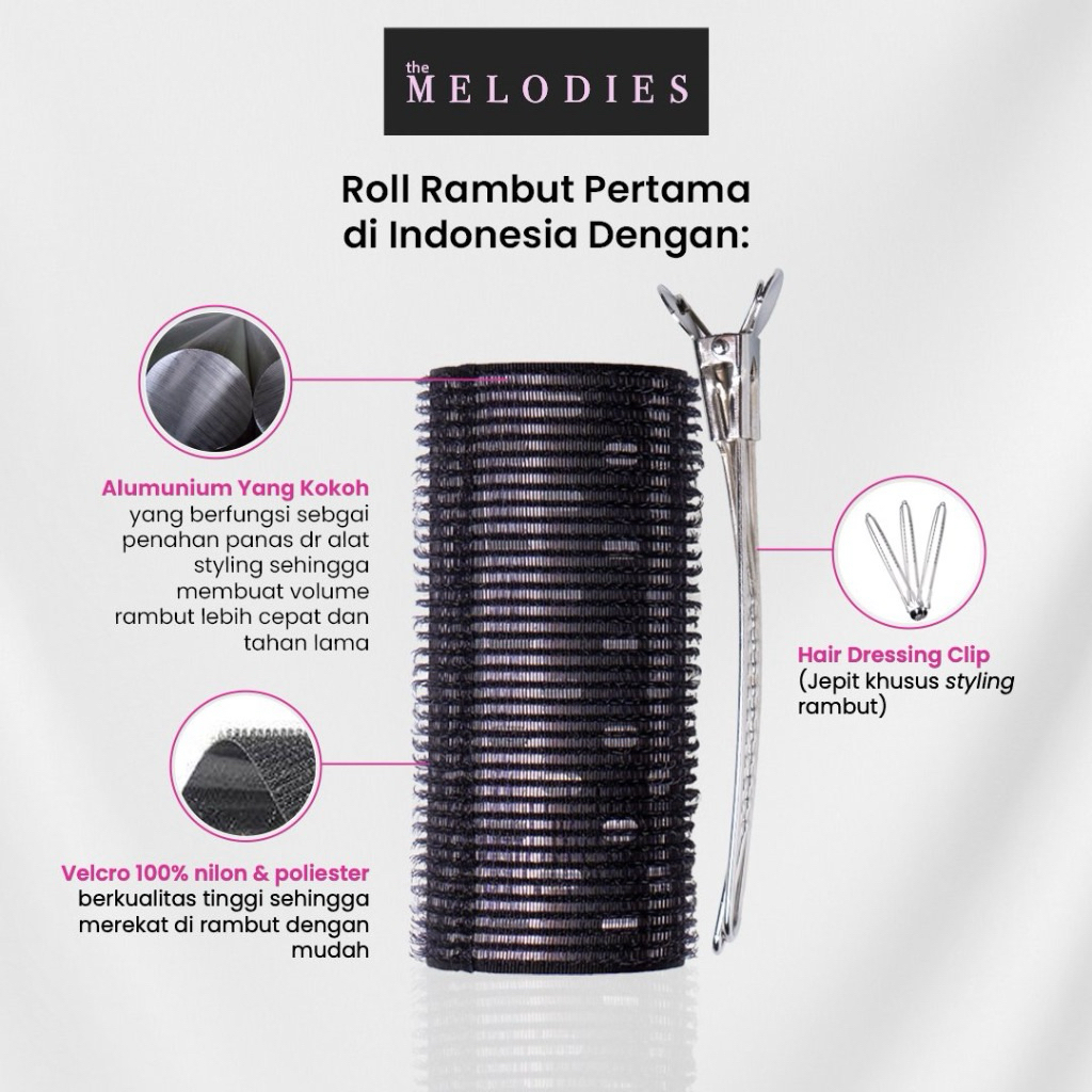 Jual Roll Rambut Jumbo 12cm Dengan Jepit - The Melodies (Ceramic ...