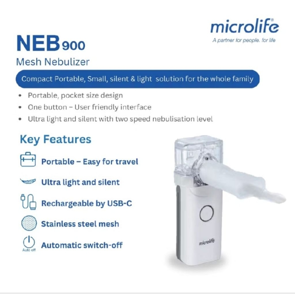 Jual MICROLIFE mesh Nebulizer NEB 900 / Alat Terapi Uap Pernafasan ...