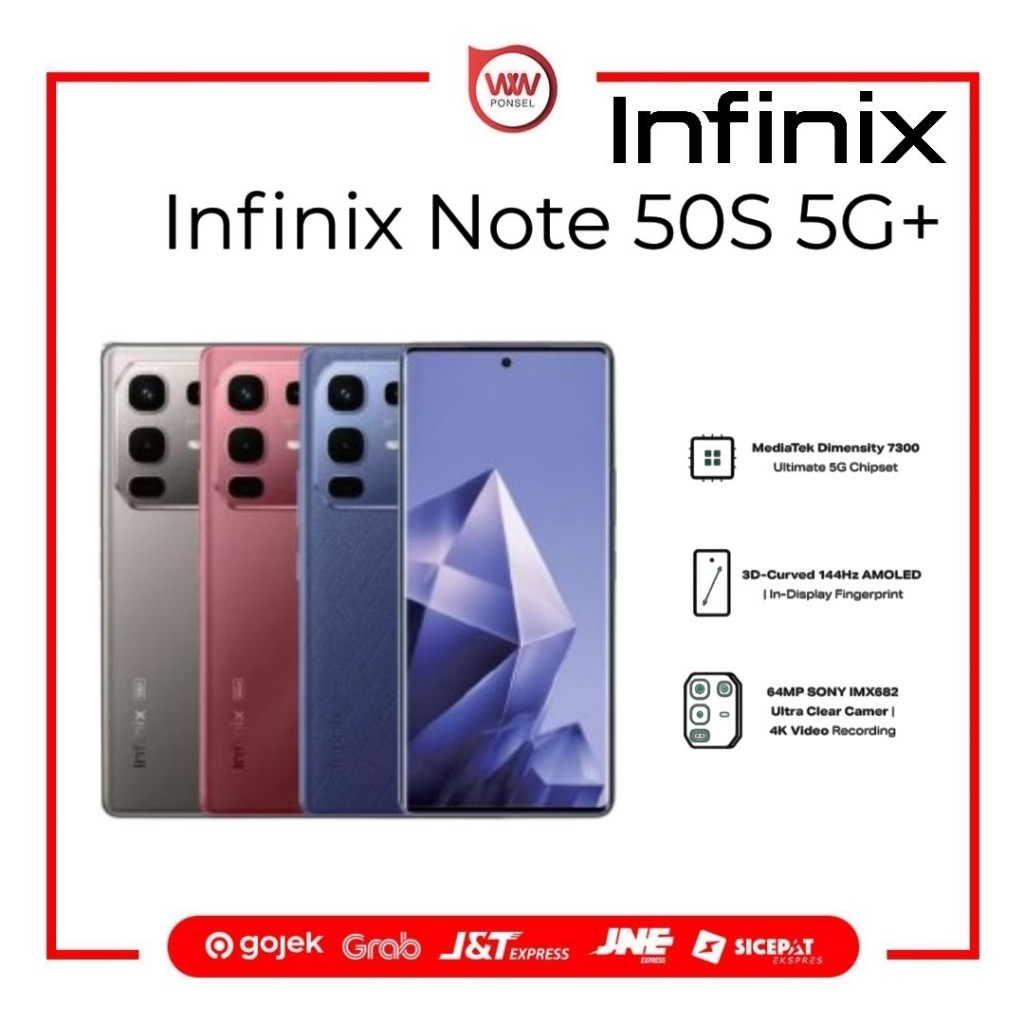 Jual Hp Infinix Note 50S 5G+ Ram 8GB Internal 256GB Garansi Resmi ...