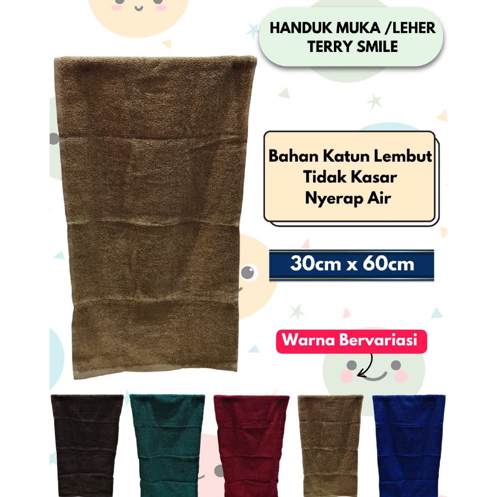 Jual HANDUK MUKA LEHER MANDI BAHAN KATUN UK 30X60CM | Shopee Indonesia