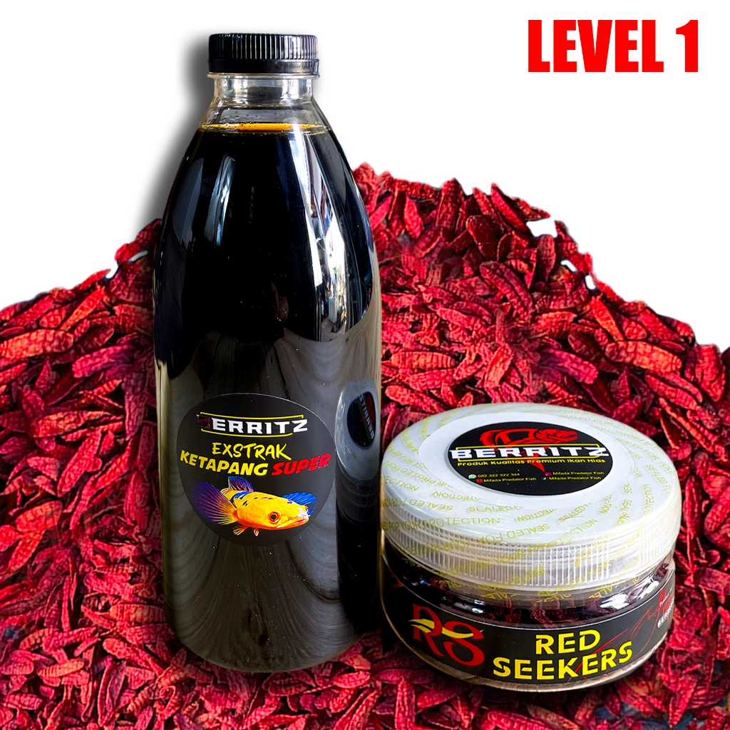 Jual BERRITZ Paket Hemat Level 1 - Red Seekers Premium dan Ektrak Ketapang Pakan ikan channa ...