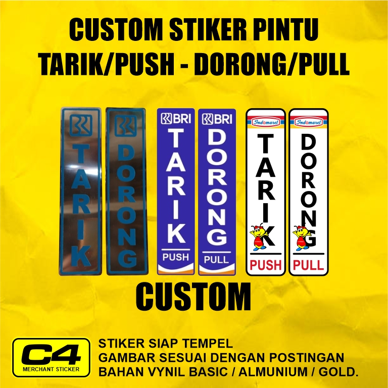 Jual Stiker pintu tarik-dorong custom/Custom stiker pintu push pull ...