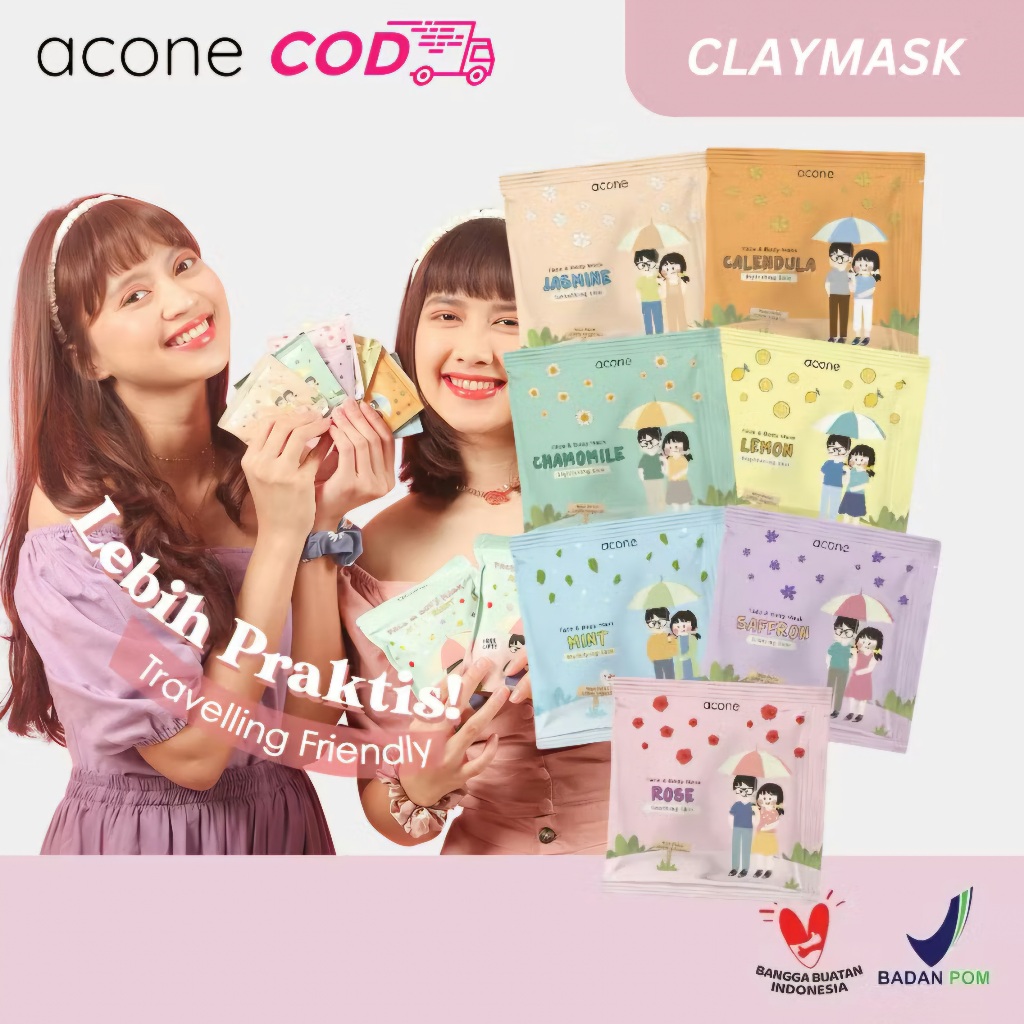 Jual ACONE Face and Body Clay Mask 10gr - Masker Bubuk untuk ...