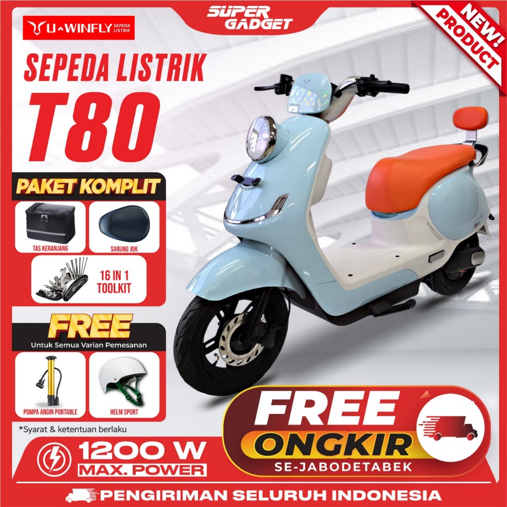 Jual UWINFLY T80 Sepeda Listrik 60V/20AH Garansi Resmi | Shopee Indonesia