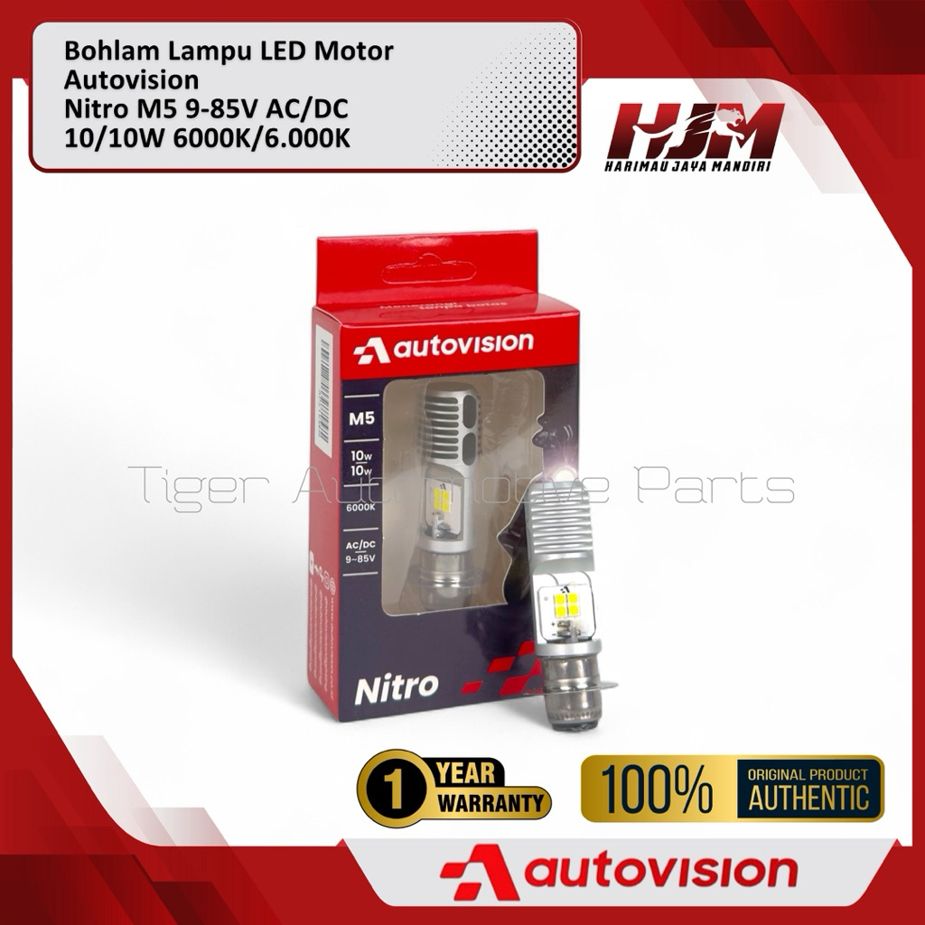 Jual Bohlam Lampu Motor LED M5 H2 H6 T19 9-85V AC/DC 10/10W 6000K Kaki ...