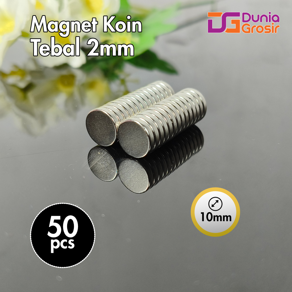Jual [ISI 50]Magnet Besi Berani Neodymium Tebal 2 mm Strong Kuat Bulat ...