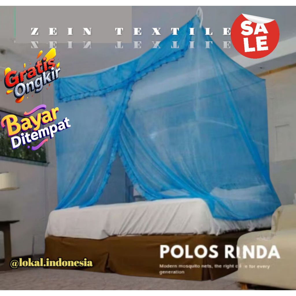 Jual kelambu kotak polos dan motif anti nyamuk ukuran 180x200-200x200 ...
