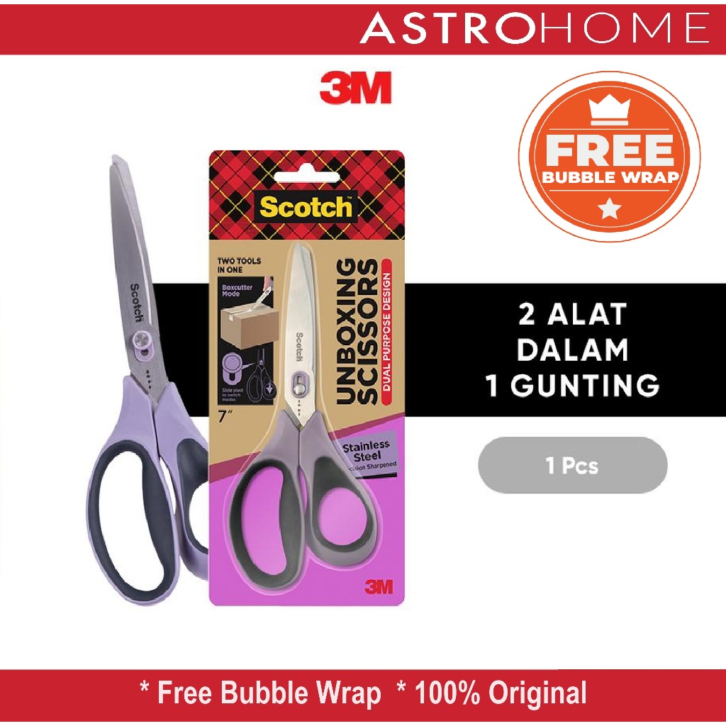 Jual Gunting Membuka Dus Unboxing Scissors 2 In 1 Scissors & Boxcutter ...