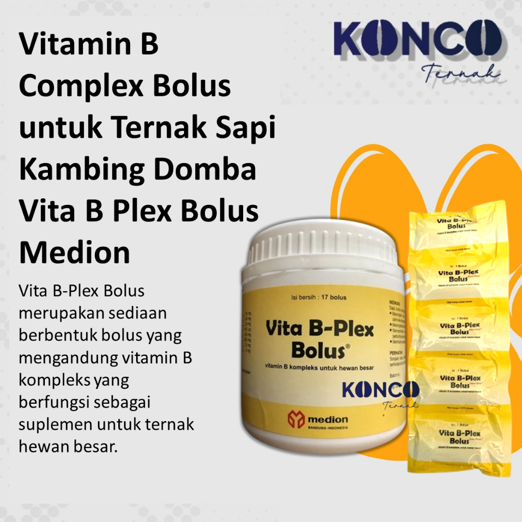 Jual Vitamin B Complex Bolus untuk Ternak Sapi Kambing Domba Vita B ...