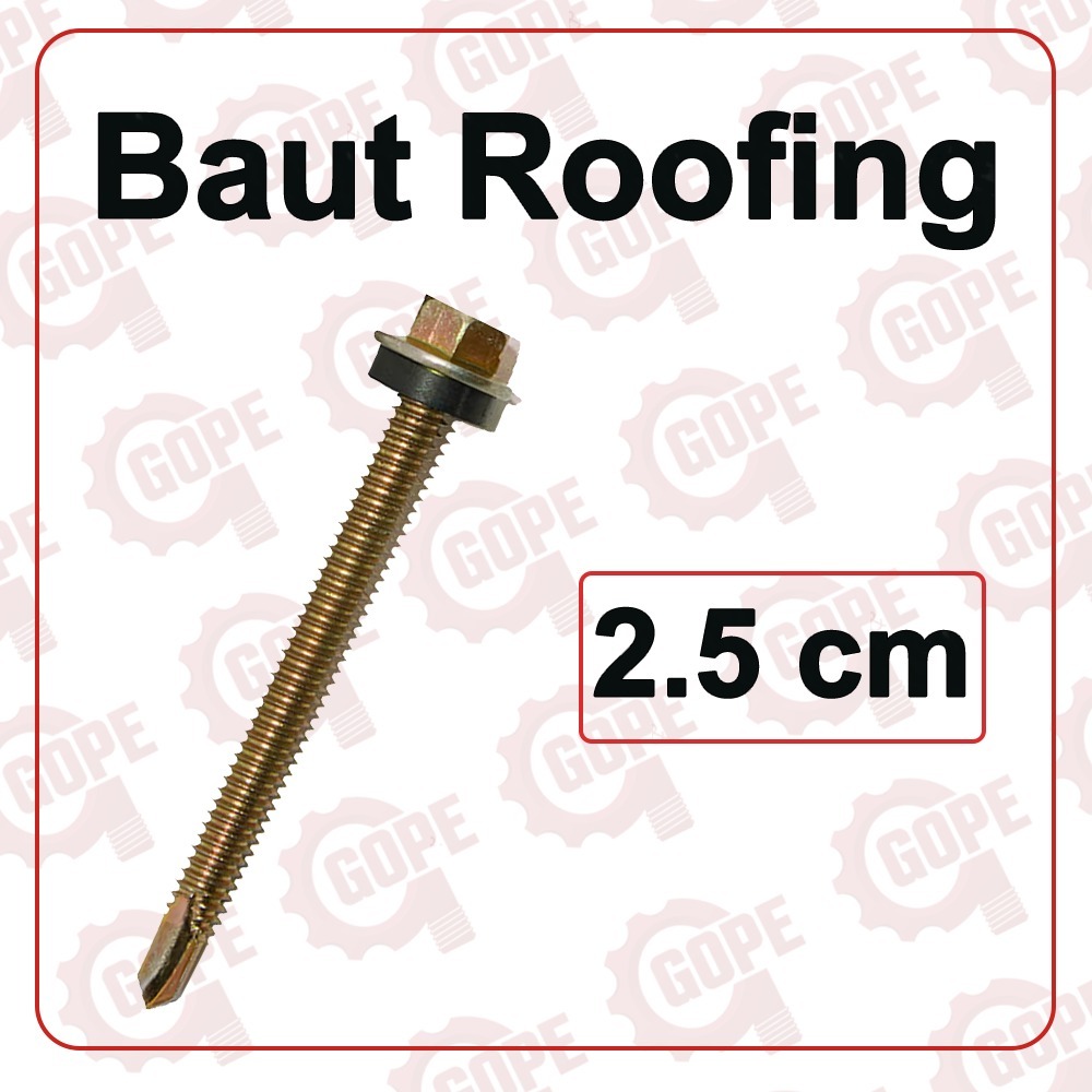 Jual Baut Roofing Kuning Sekrup Skrup Baja Ringan Baut Ruping 2.5 Cm ...