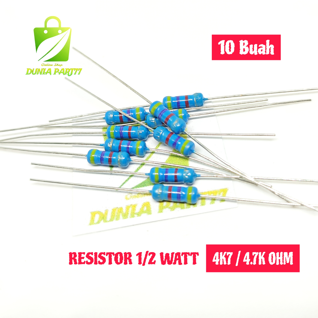 Jual Resistor 1/2 watt 4k7 Ohm 1/2w 4k7ohm 4,7k ohm (10pcs) | Shopee ...