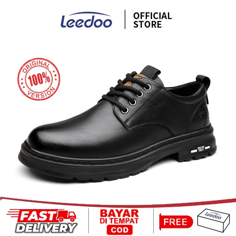 Jual Leedoo Sepatu Pria Casual Sepatu Pantofel Cowok Sepatu Formal Sepatu Kulit Kerja Sneakers ...