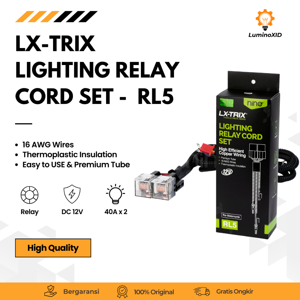 Jual Relay Set Lampu Tembak Untuk Motor 1.1M RL5 Tahan lama Waterproof ...