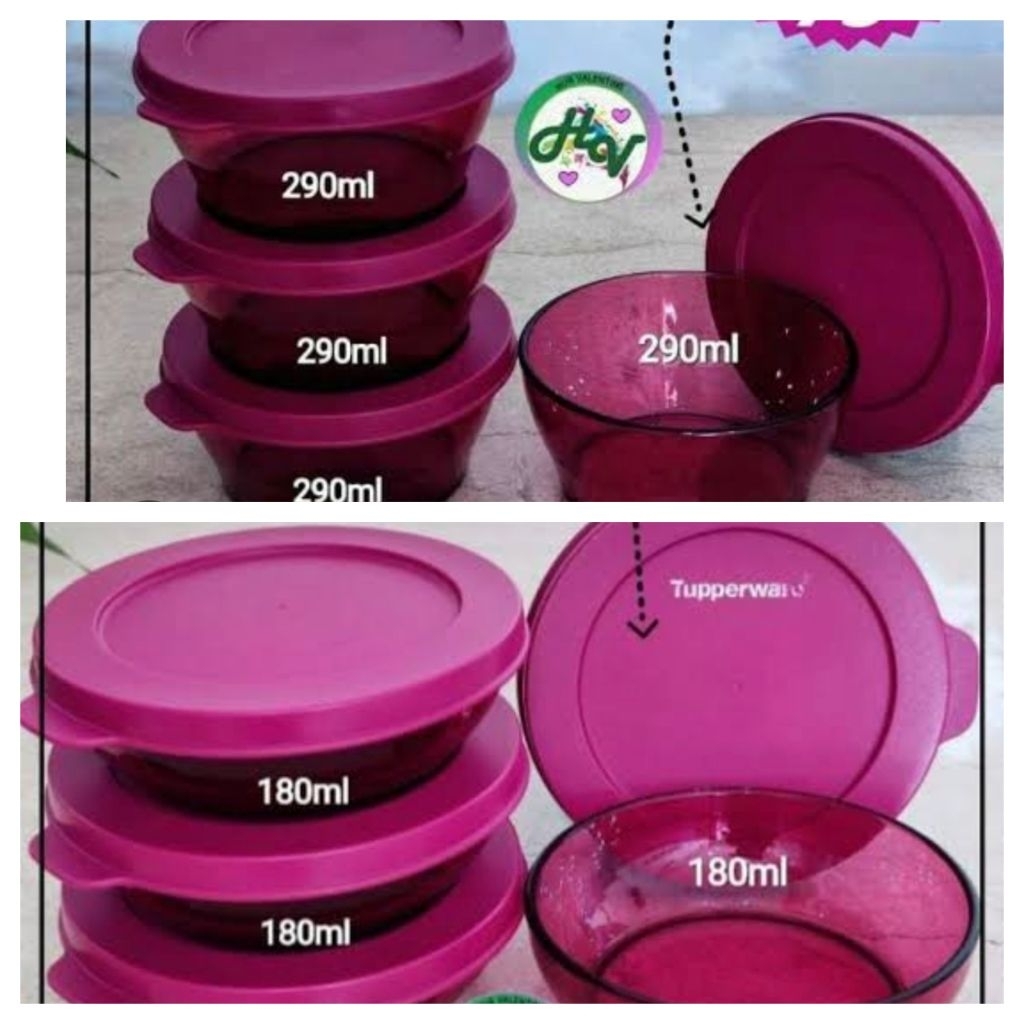 Jual Clear bowl 290ml 4Pcs dan 180ml 4Pcs tupperware | Shopee Indonesia