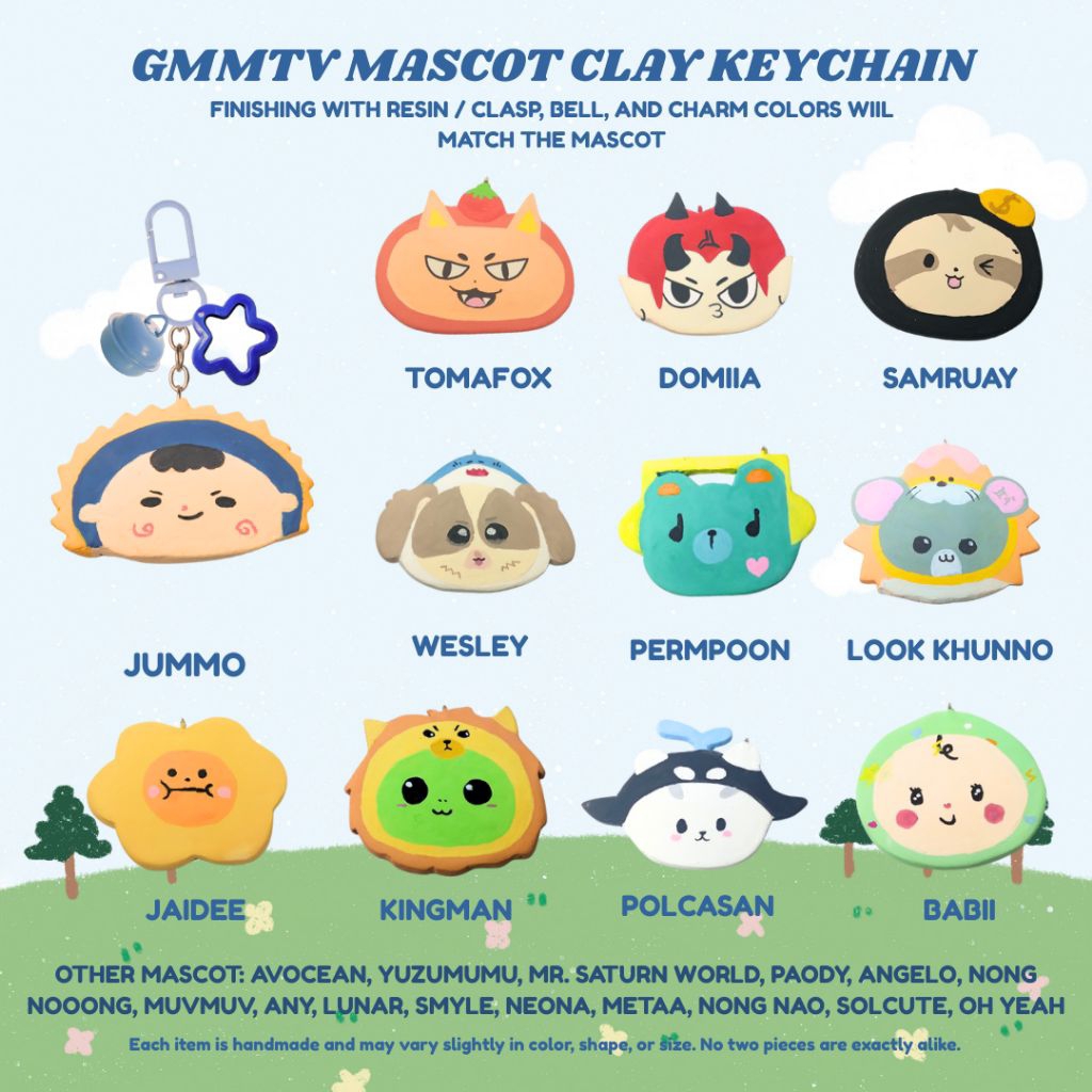 Jual (BACA DESK) Pelunasan Clay Keychain GMMTV Mascot | Shopee Indonesia
