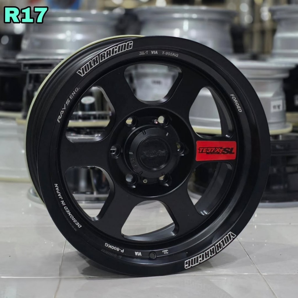 Jual velg racing r17 lebar 8 TE37 XT SL PCD 6X139,7 velg ring 17 mobil Fortuner Strada Triton ...
