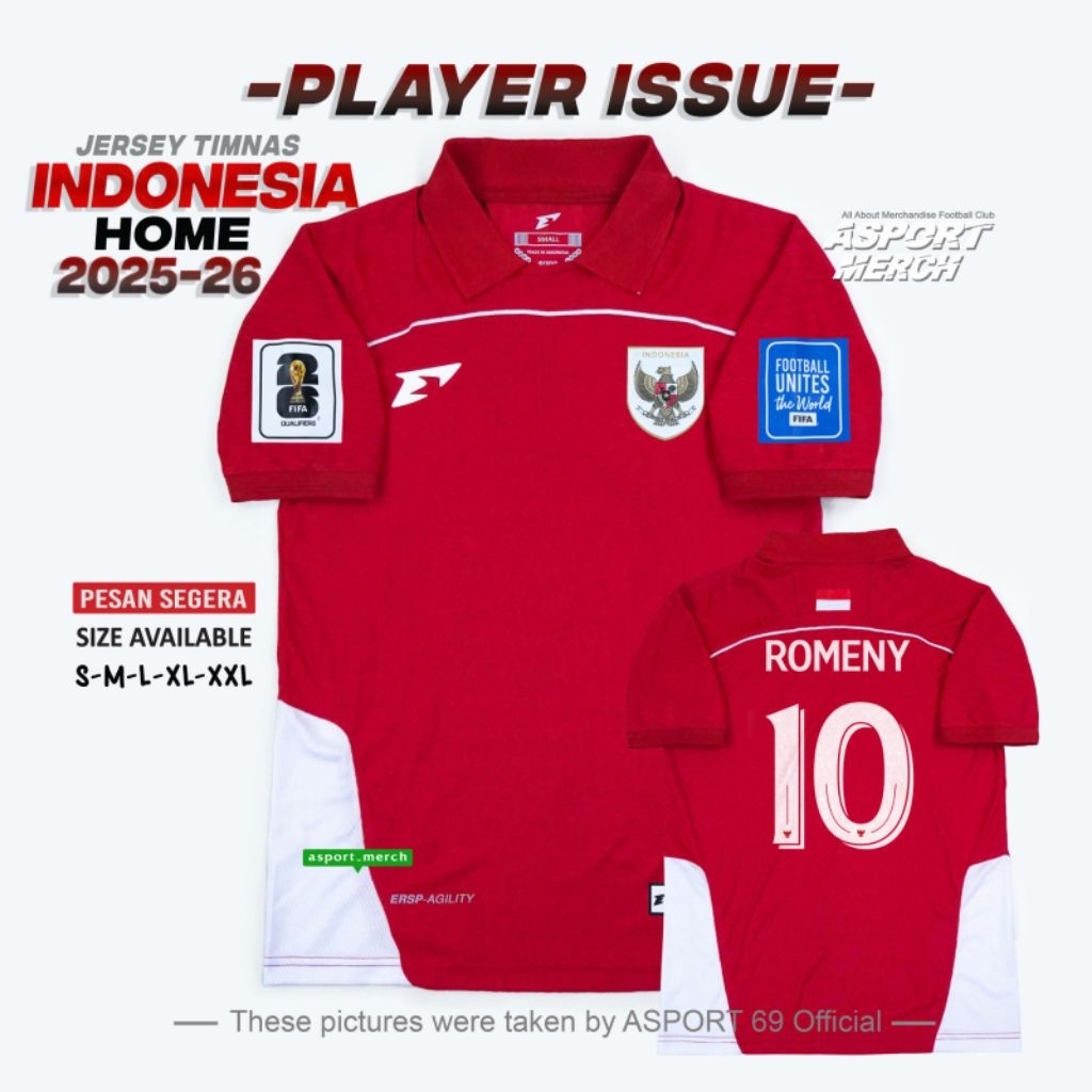 Jual ASPORT INDONESIA HOME MERAH ERSPO PLAYER ISSUE TIMNAS INDONESIA ...