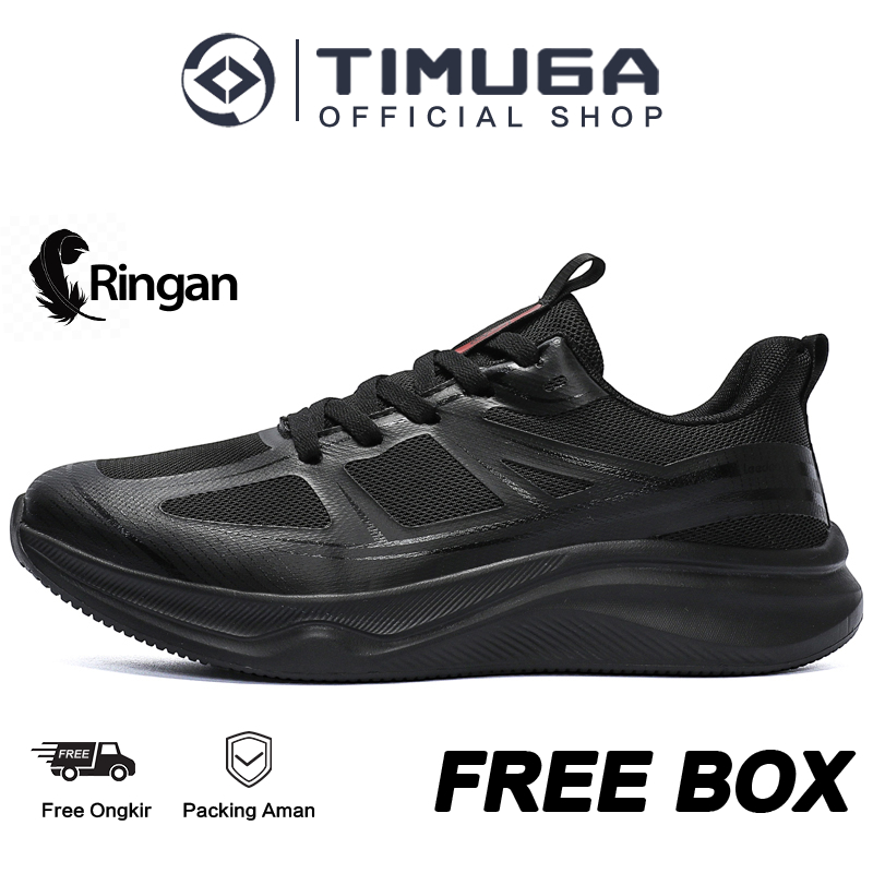 Jual TIMUGA Sepatu Pria Putih Polos Sneakers Lari Outdoor Kekinian ...