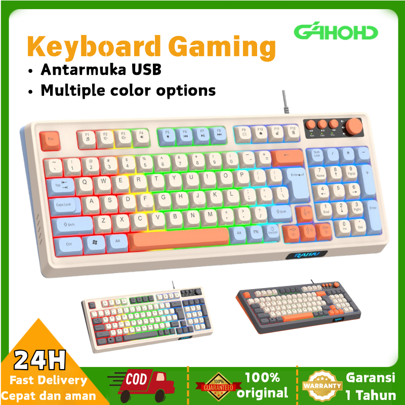 Jual Keyboard gaming kabel RGB keyboard mechanical silent keyboard ...