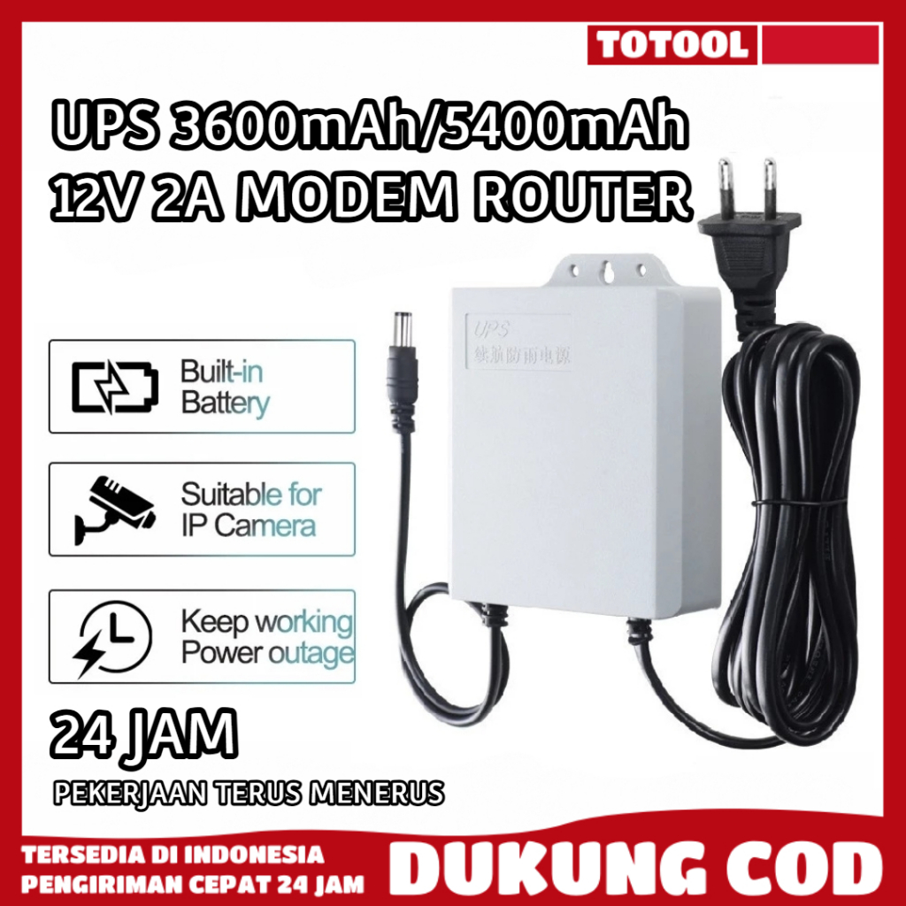 Jual 5400mAh Mini UPS 12V2A Backup Router Modem CCTV | Shopee Indonesia