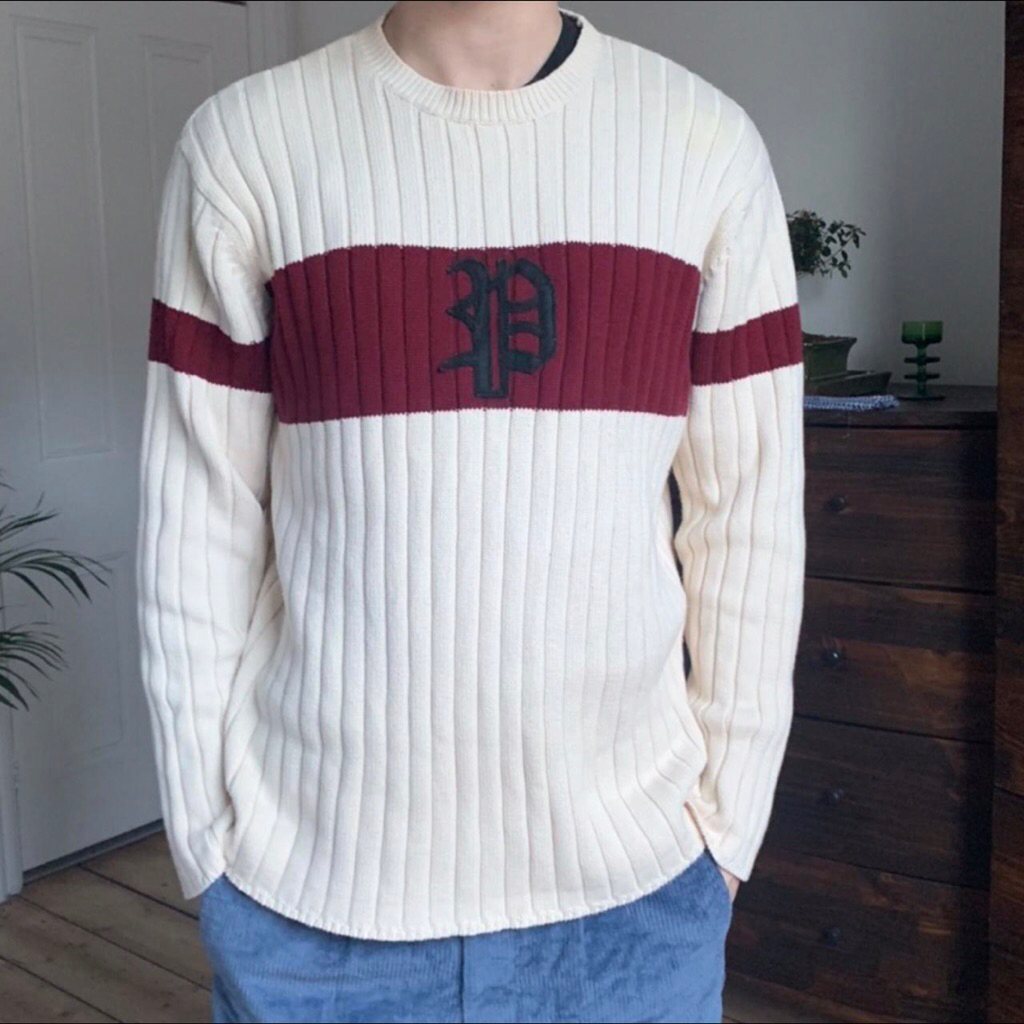 Jual Polo jeans sweater US cream maroon colour ralph lauren | Shopee ...