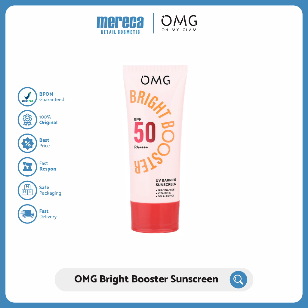 Jual OMG Bright Booster UV Barrier Sunscreen SPF 50 PA+++ 25 ml | Shopee Indonesia
