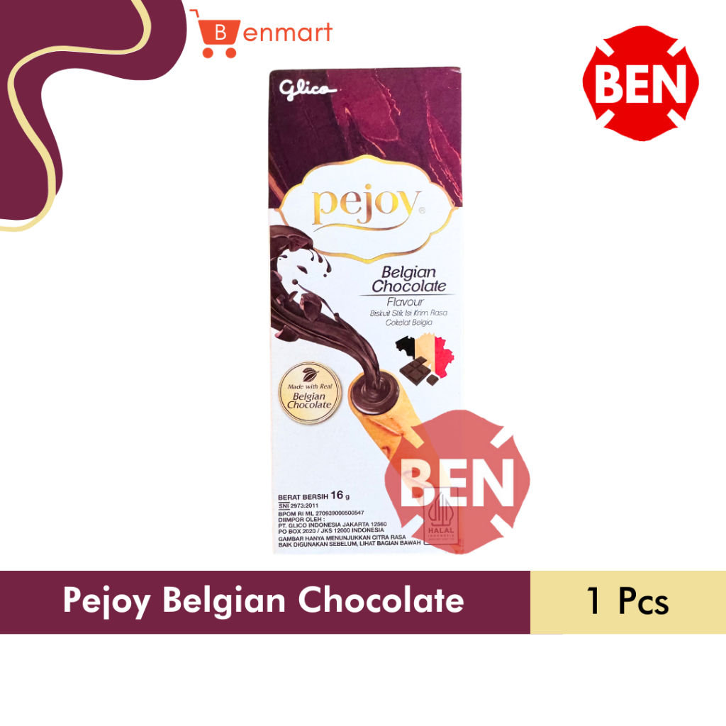 Jual Glico Pejoy BELGIAN CHOCOLATE 16g 16gr Biskuit Stik Cokelat Coklat ...