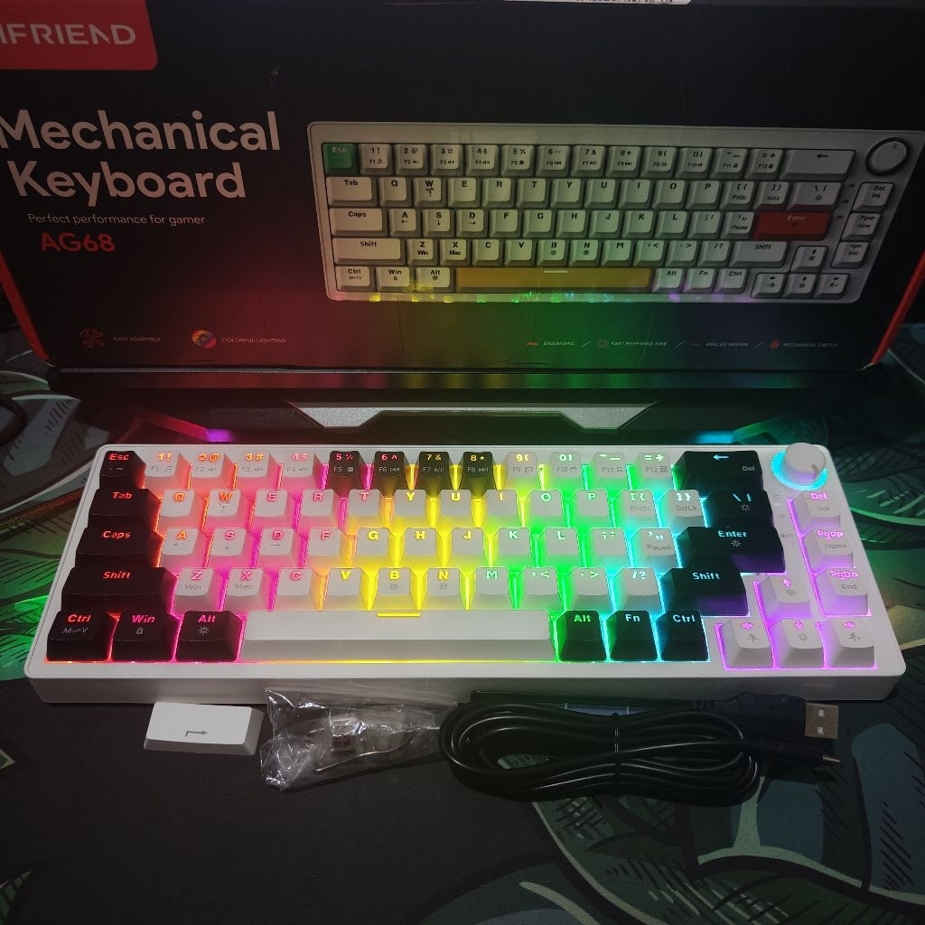 Jual ZIFRIEND AG68 Mechanical Keyboard Custom Gasket Gaming Keyboard ...