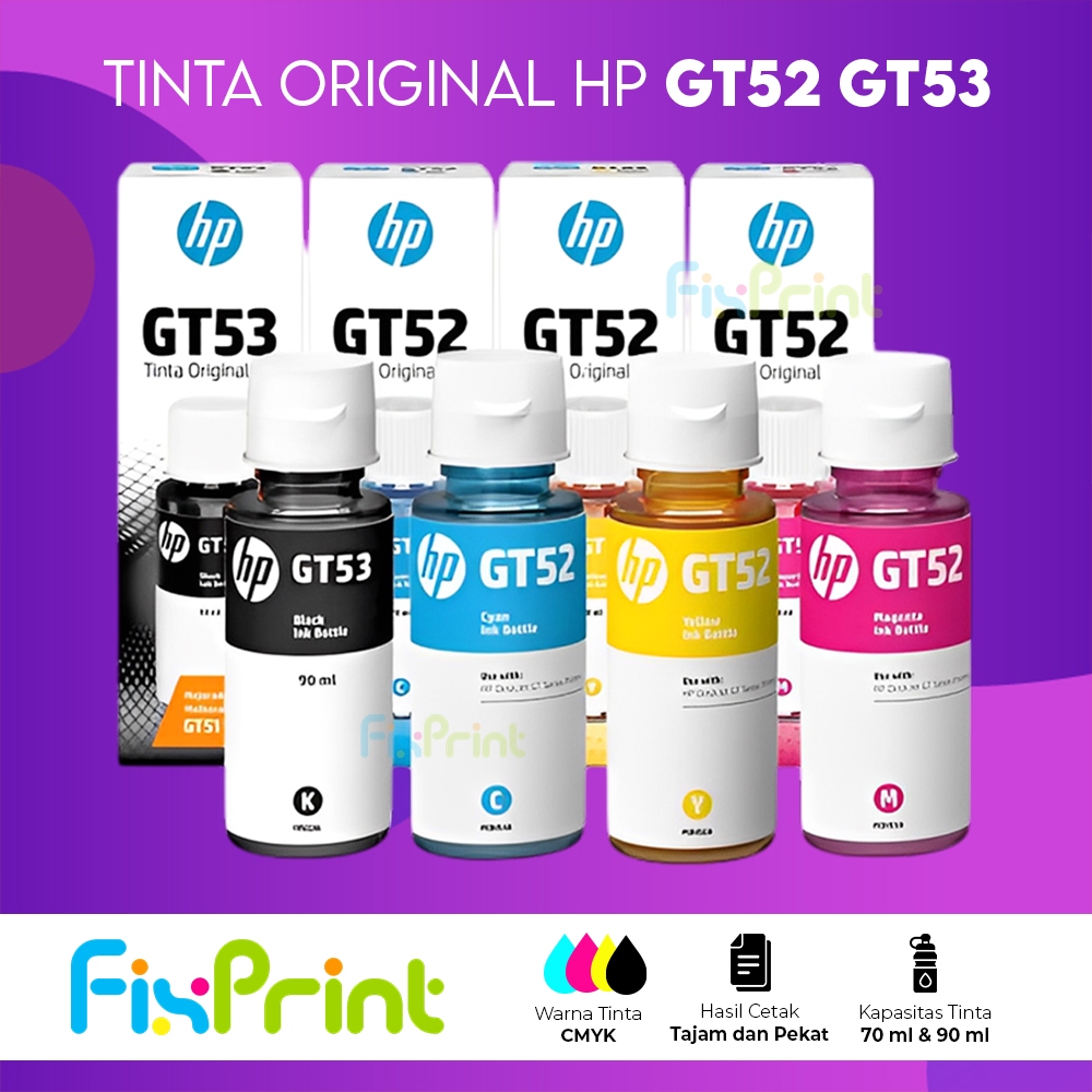 Jual FixPrint Tinta Original HP GT52 GT53 Printer Ink Tank 115 315 319 ...
