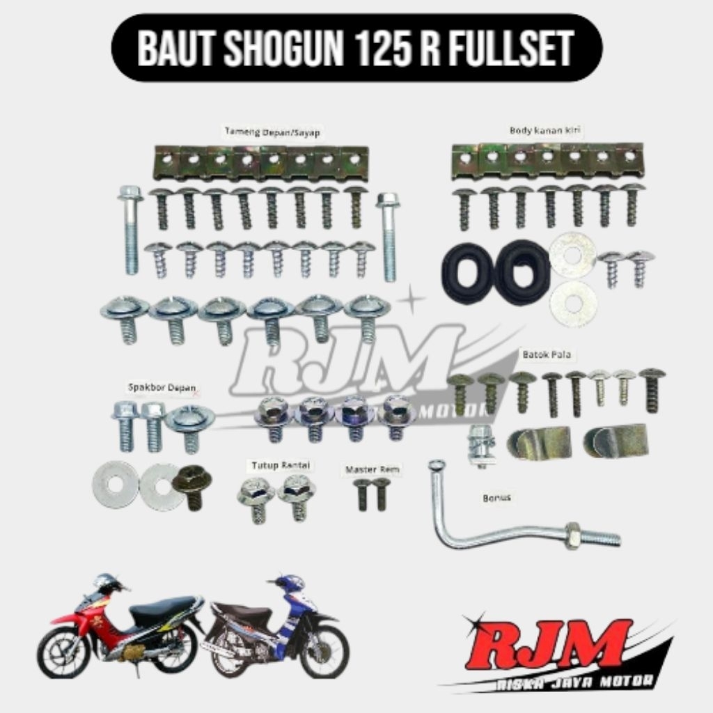 Jual Baut Shogun 125 R Full body / Baut Body Shogun 125 Full set ...