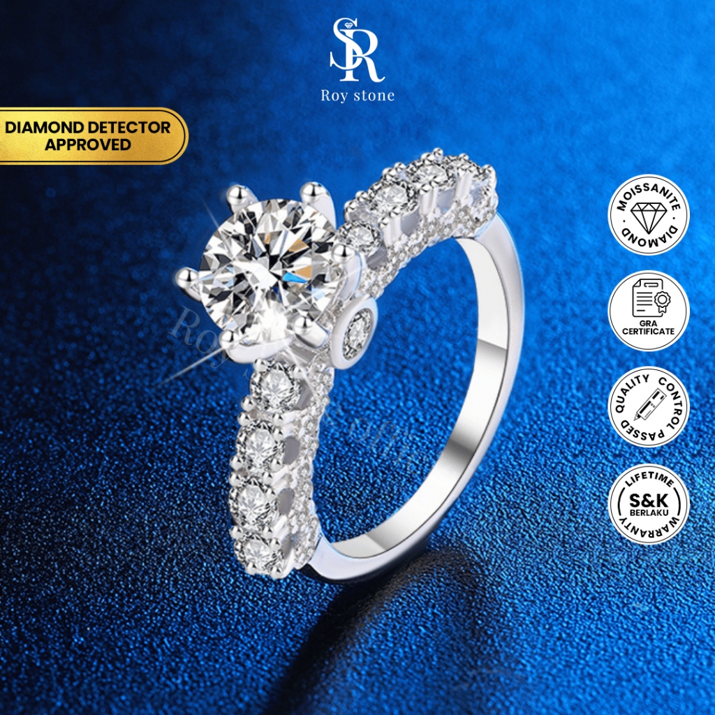 Jual Roystone_Moissanite Cincin Wanita Original Sertifikat GRA ...