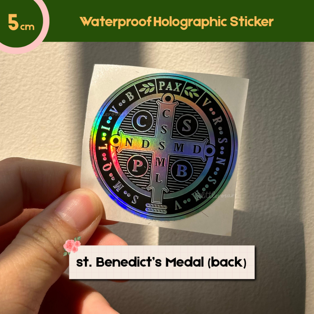 Jual Stiker Katolik Waterproof - Medali Benediktus | Vinyl Hologram ...