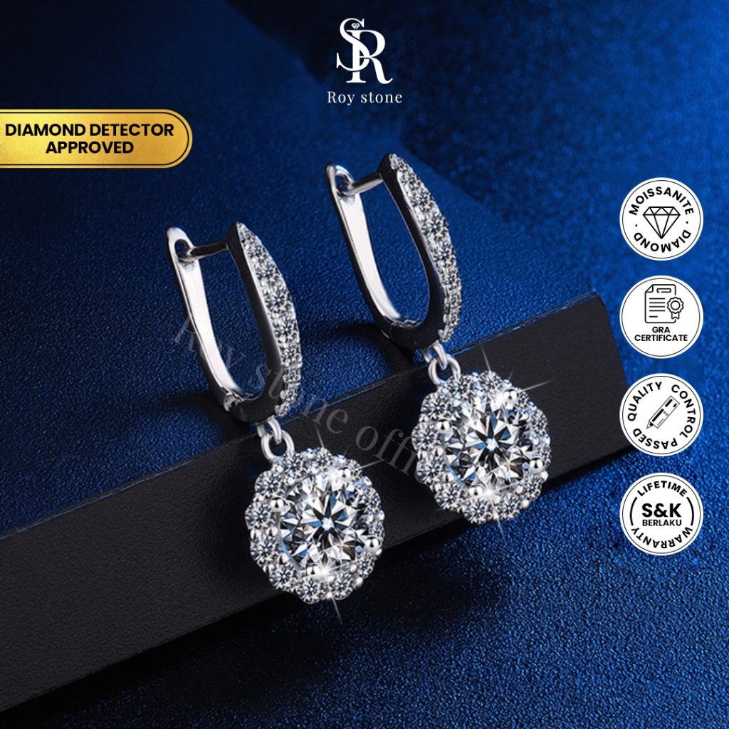 Jual Roystone_Moissanite Anting Wanita Original Sertifikat GRA ...
