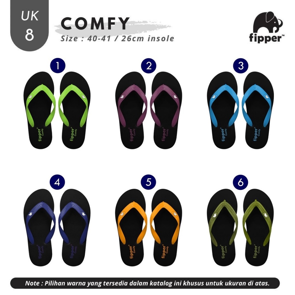 Jual Sandal Fipper Comfy Black Series / Sendal Jepit Pria UK 8 (size 40 ...