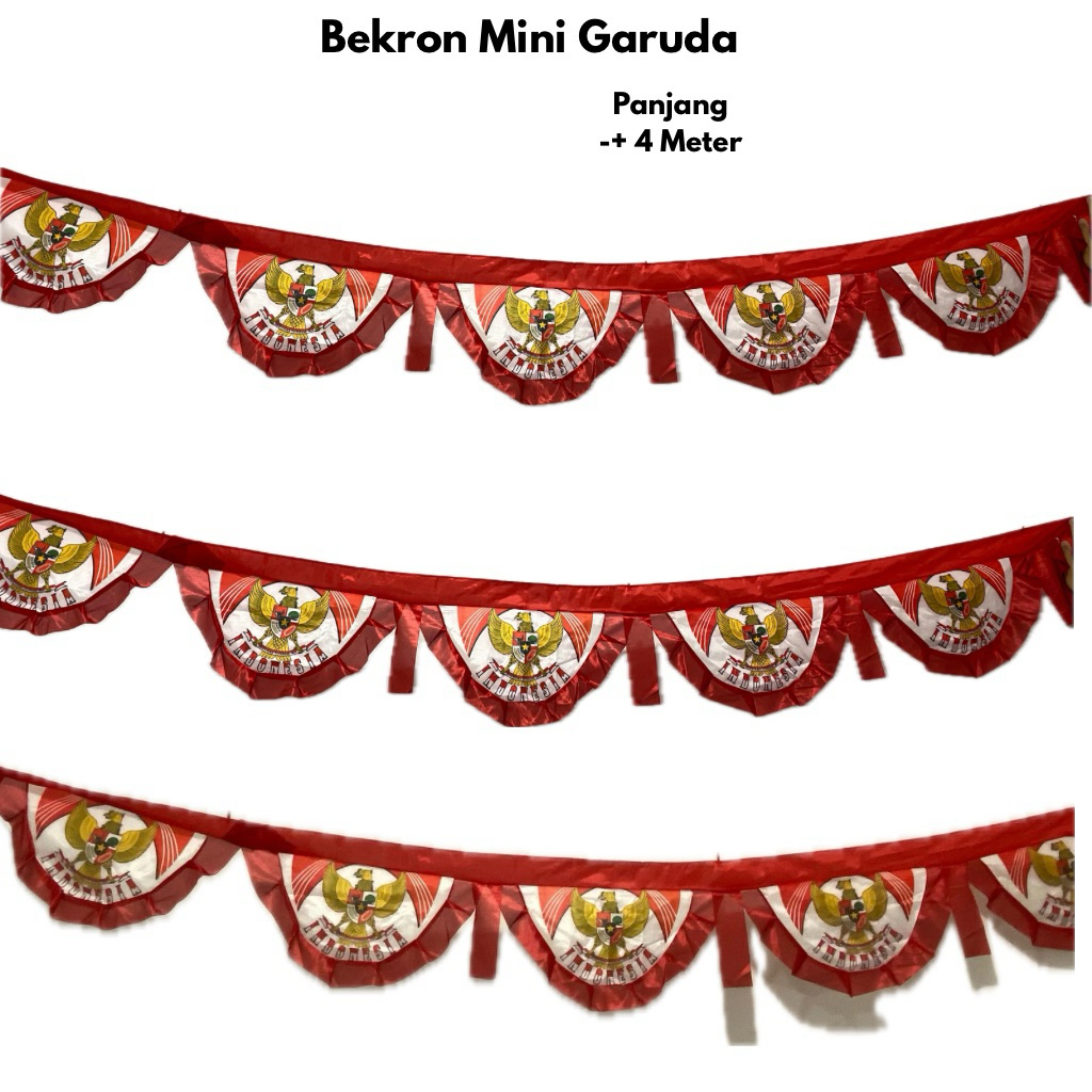 Jual Bendera Bekron Mini Garuda murmer 10 gelombang 4Meter | Shopee ...