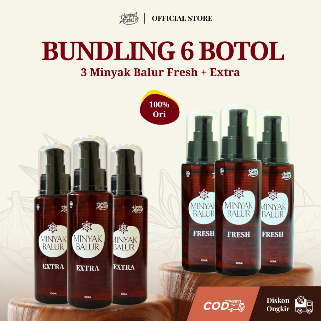 Jual BUNDLING 6 Botol Minyak Balur FRESH + Minyak Balur EXTRA 100% Asli ...