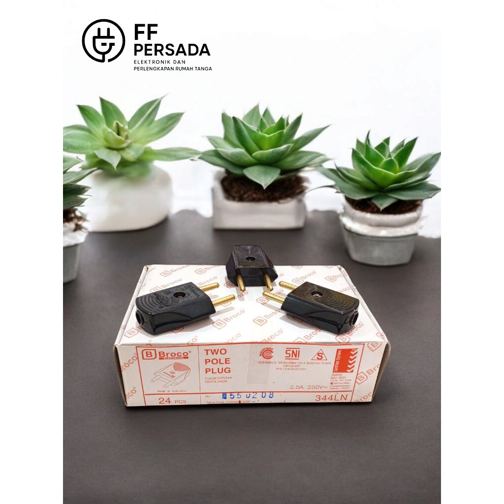 Jual BROCO Two Pole Plug (Colokan Listrik 2 Kaki Tanpa Arde) | Shopee ...