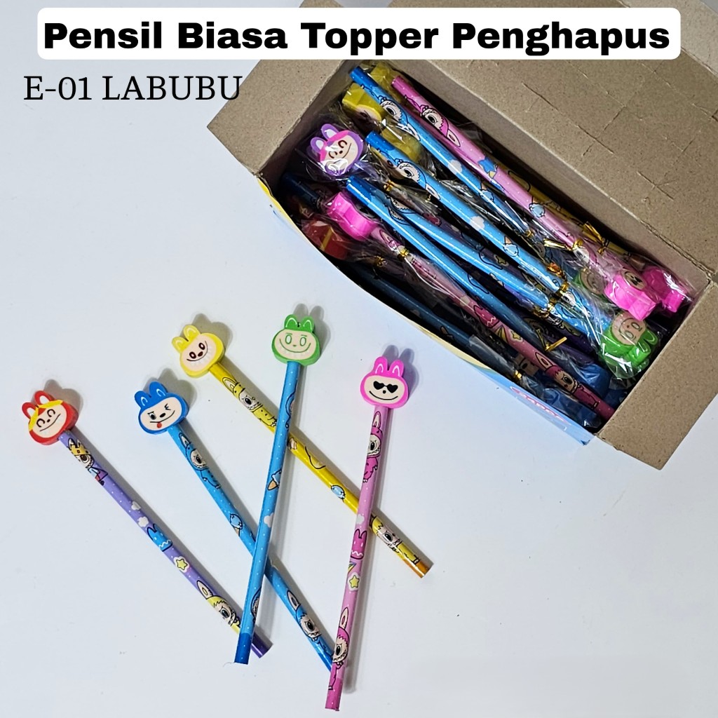 Jual Pensil penghapus SUPER (1box=24set)/pensil unik/pensil stip/pensil ...