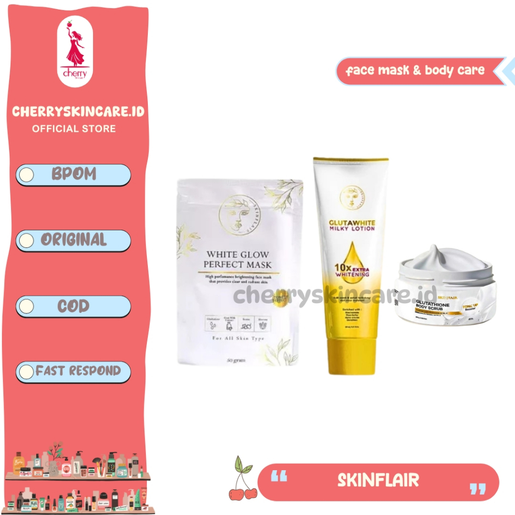 Jual SKINFLAIR White Glow Perfect Mask | Skinflair Glutawhite Milky ...