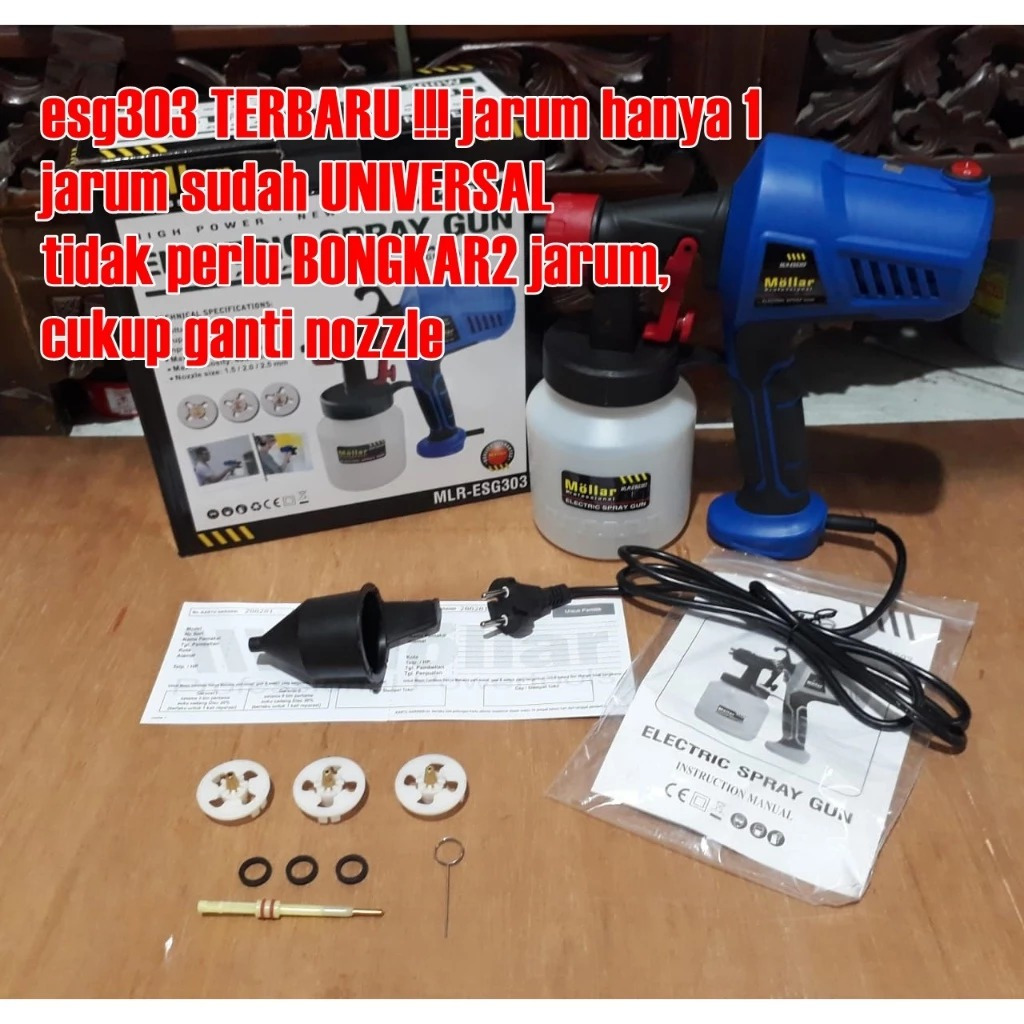 Jual Spray Gun Listrik Mollar ESG300 ESG303 Spray Painter Mollar Model ...