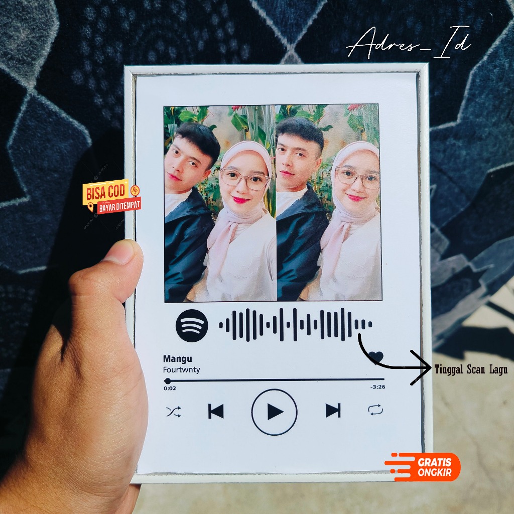 Jual Custom Foto Lagu Spotify Frame bingkai Minimalis Aesthetic 5R ...