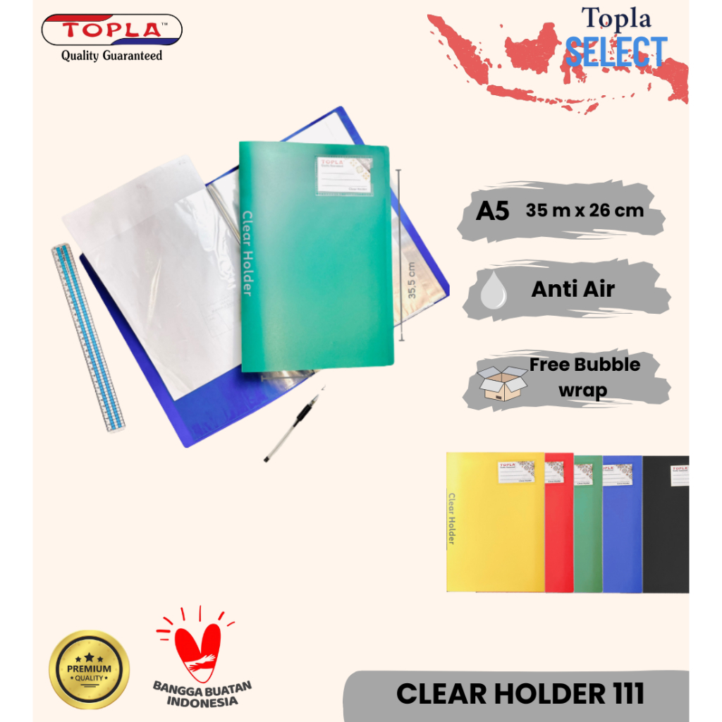 Jual Clear Holder 111 map dokumen keeper file folder kertas berkas ...