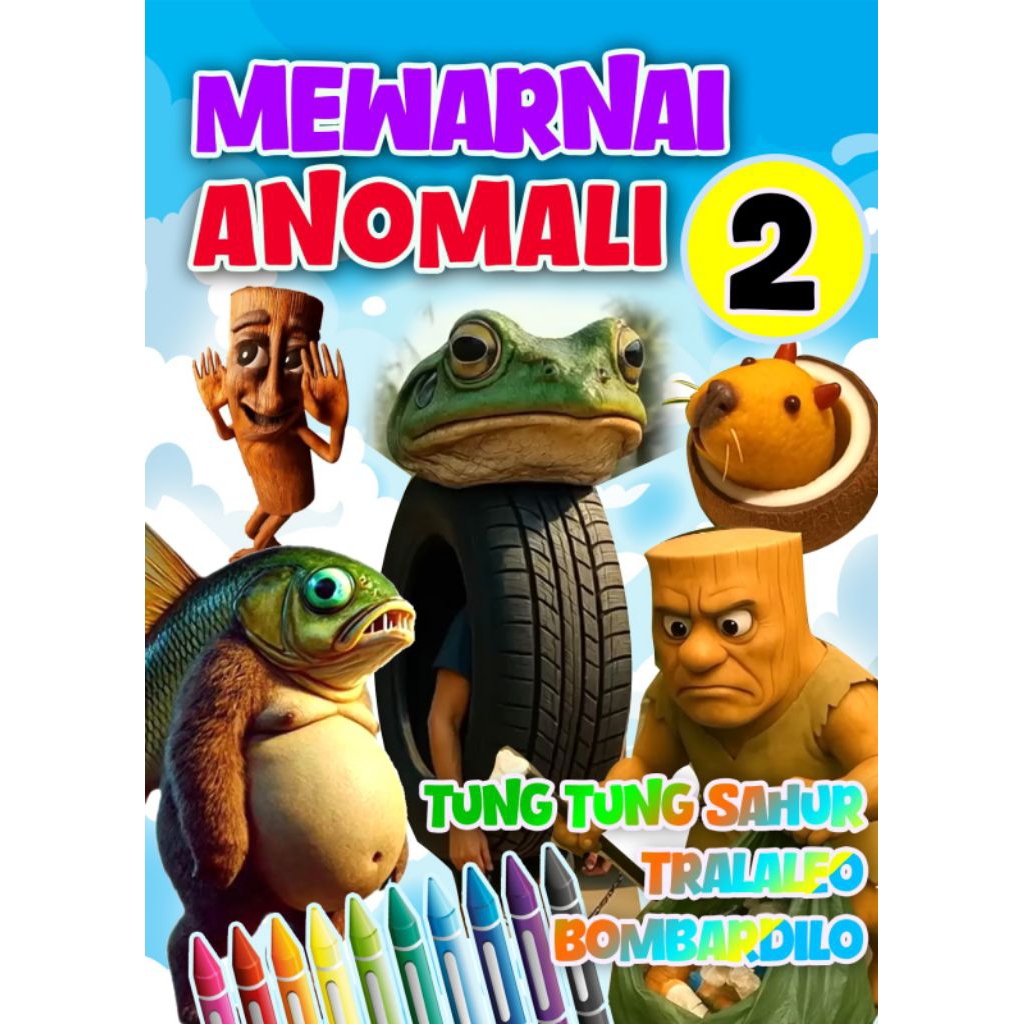 Jual 12 Lembar KERTAS MEWARNAI Tung Tung Sahur Brainrot Anomali Tipe (2 ...