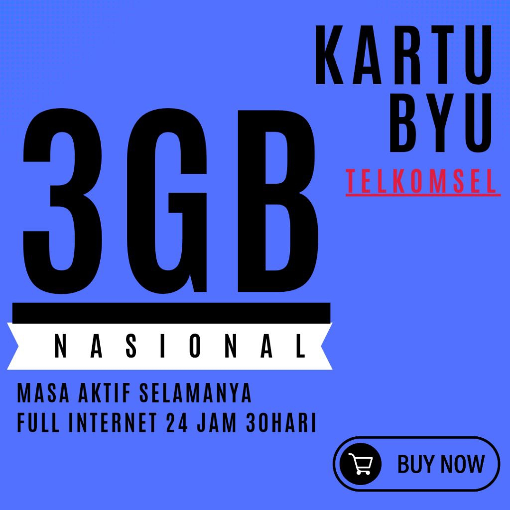 Jual kartu byu masa aktif selamanya + FREE full 3gb nasional 30 hari 24 ...