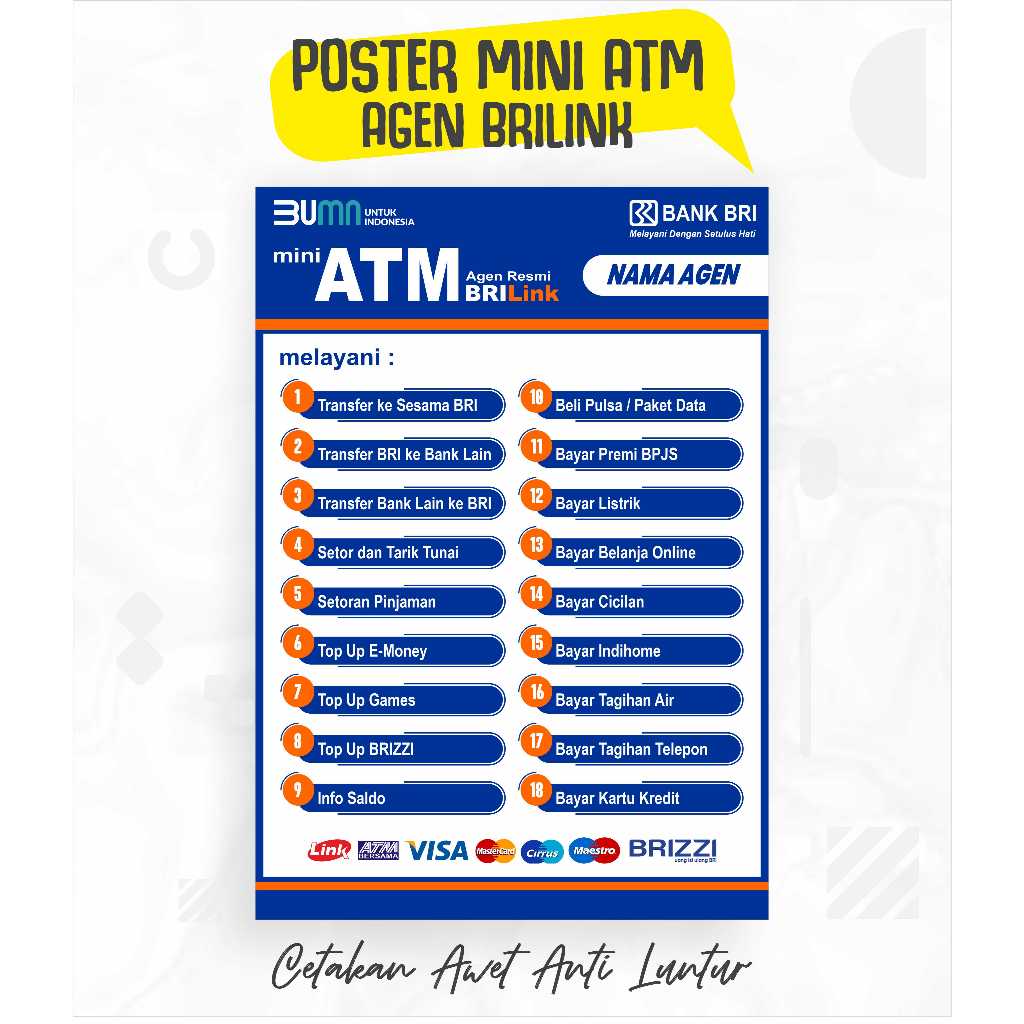 Jual STIKER POSTER MINI ATM BRILINK AGEN BRILINK | Shopee Indonesia